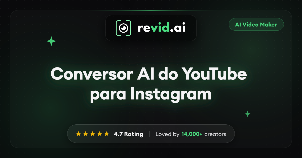 Conversor AI do YouTube para Instagram Reels | Reutilize seus vídeos em ...